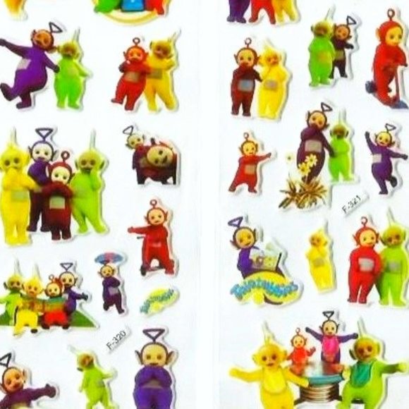 Office | Vintage 9s Teletubbies Mini Puffy Stickers Vinyl Foam ...